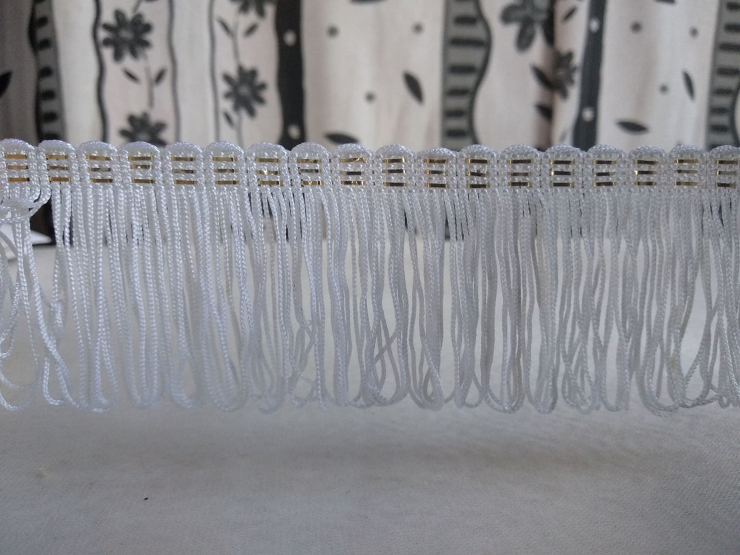 White Gold Chainette Fringe Trim/5cm-2inch Height Drapery - Etsy