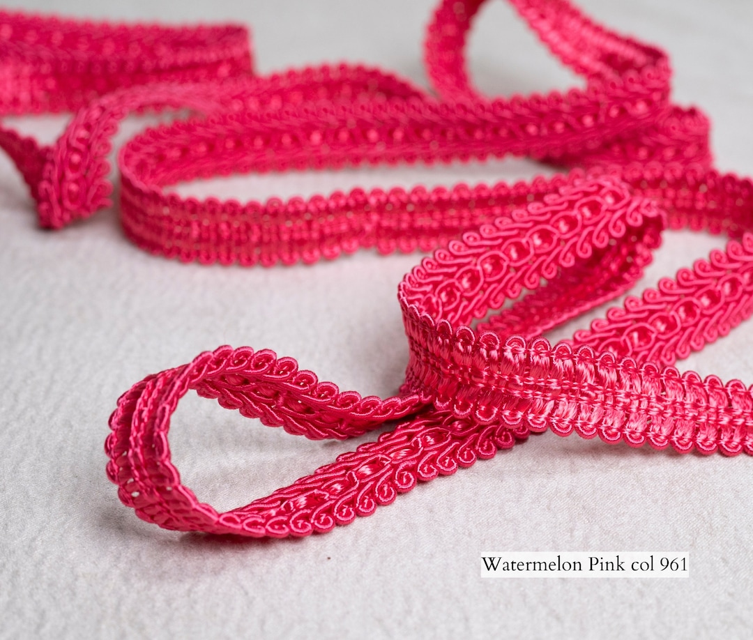 Watermelon Pink Braid Gimp Trimming | 1.8cm - 0.71" Width Gimp Braid ...