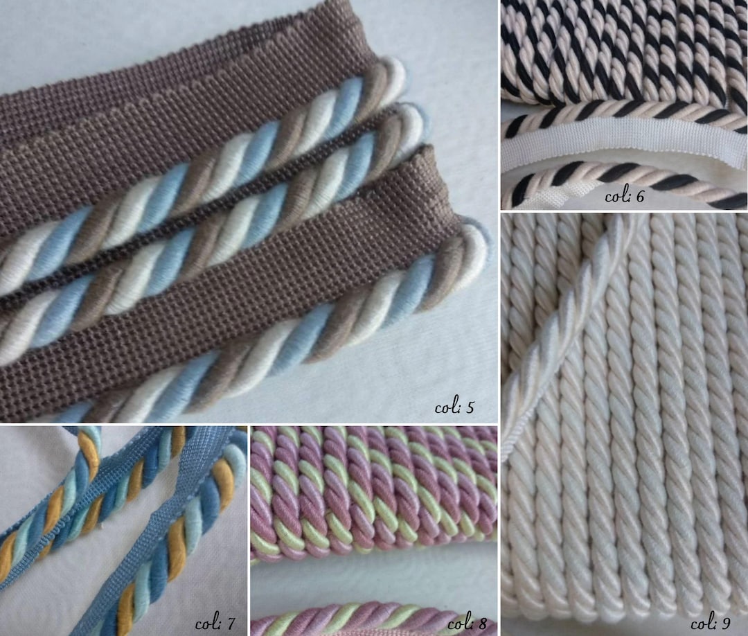 8mm-0.31" 5 Colors Cord Cotton Flanged Piping Cord | Upholstery Twisted ...