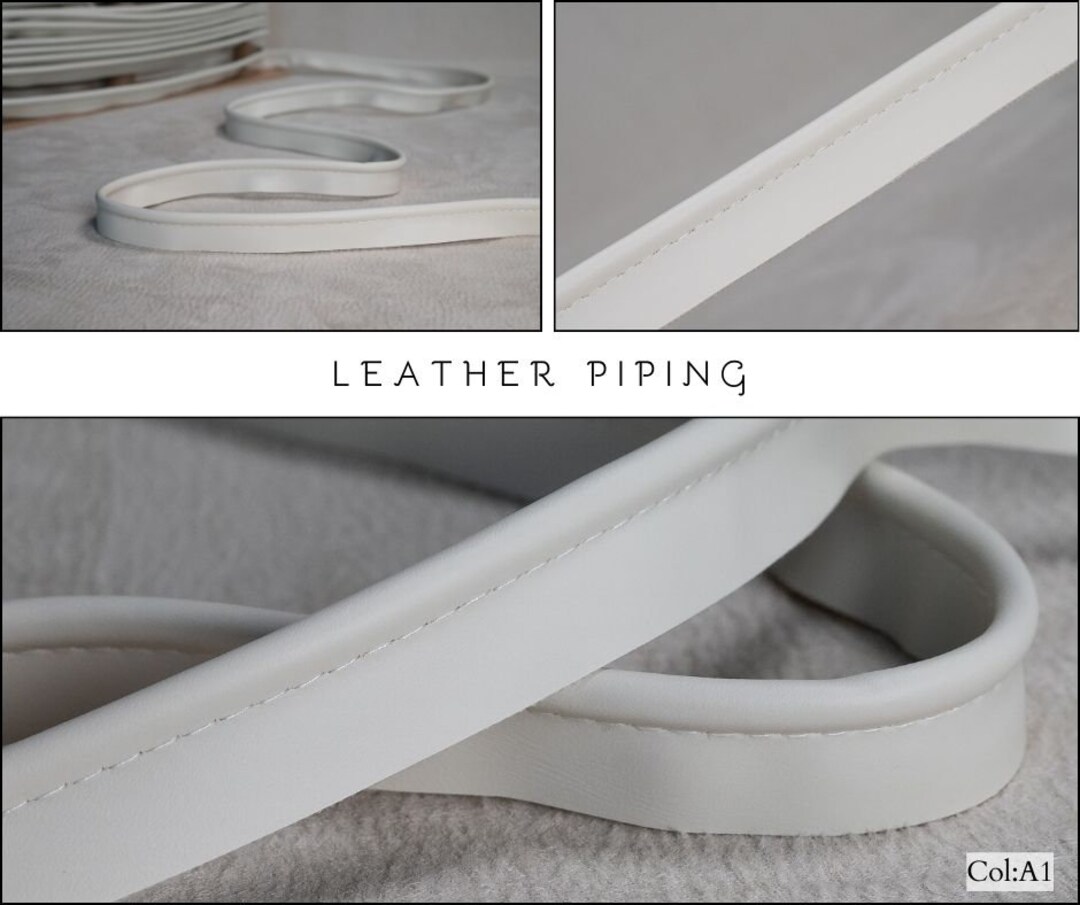 Faux Leather off White Piping Cord|5.5mm-0.22" Flanged Piping ...