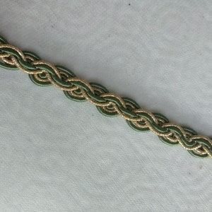 Gold Green Gimp Braid Trim/1 Cm Thick Upholstery Braid Gimp Trimming - Etsy