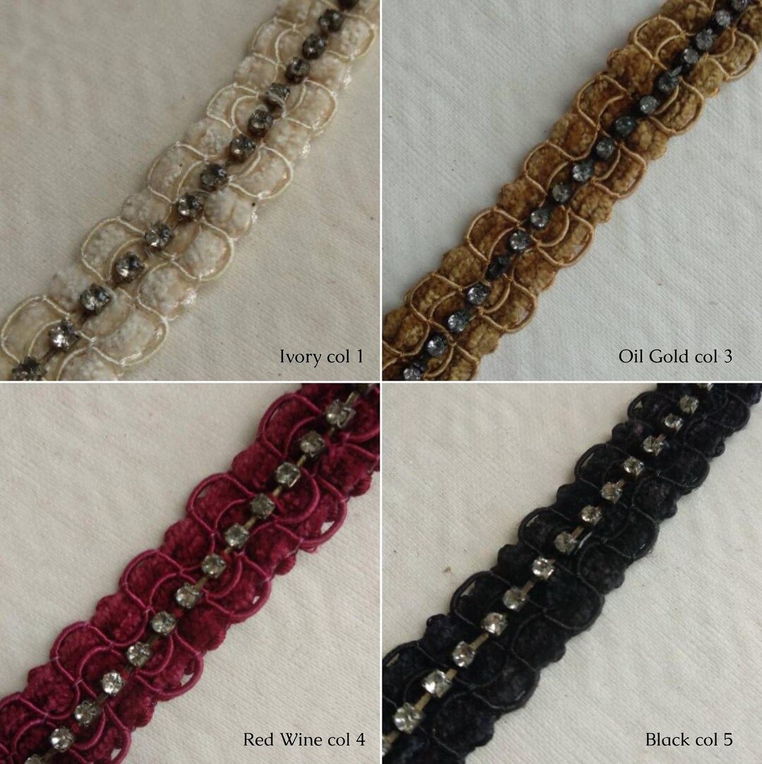 4 Colors Diamond Collection Braid Trims | 1.6cm - 0.62 Inches ...