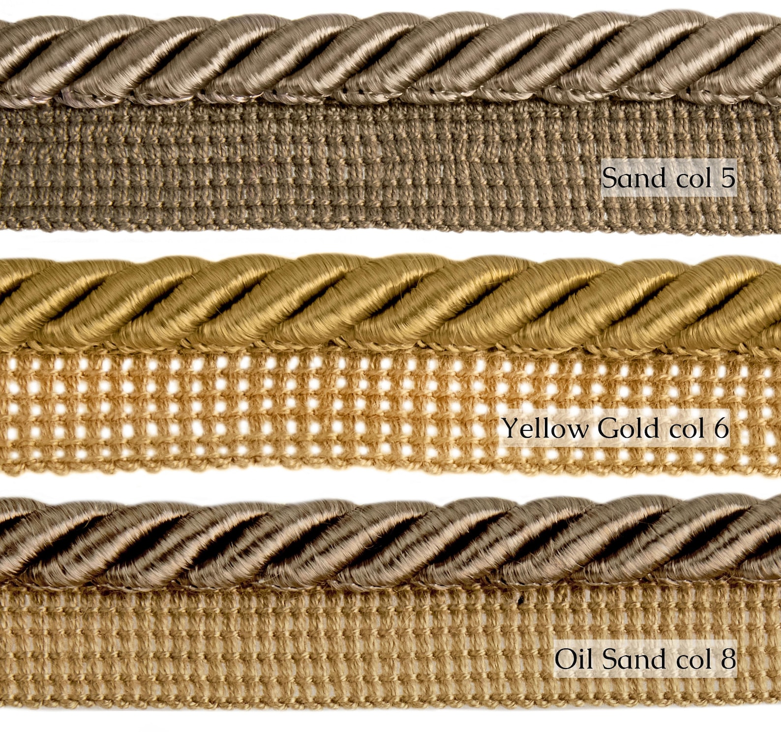 65 Colors Twisted Cord|10mm or 6mm Rayon Flanged Piping Cord ...