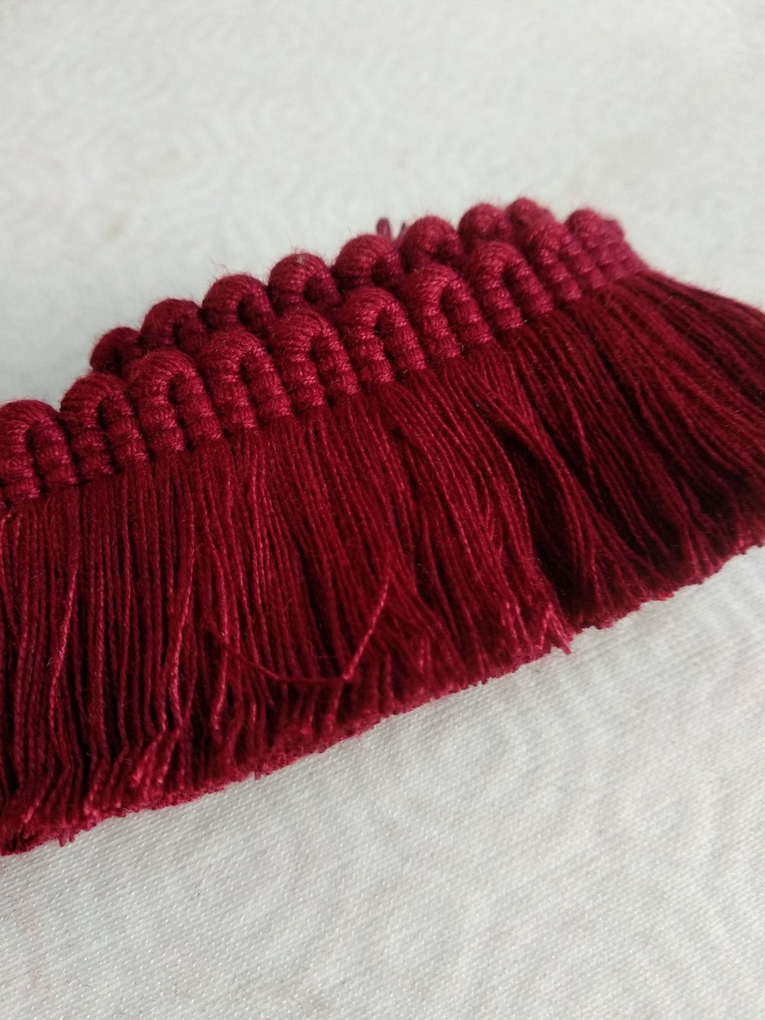 Red Brush Fringe Trim – 4 Cm (1.57”) – 100% Relax Fibre – Decorative ...
