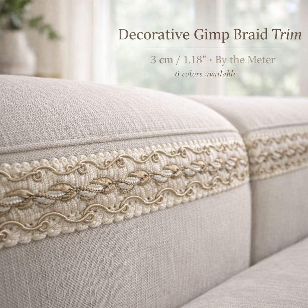 Upholstery Gimp Braid Trim 3cm (1.18") | Upholstery Decorative Trim by ...