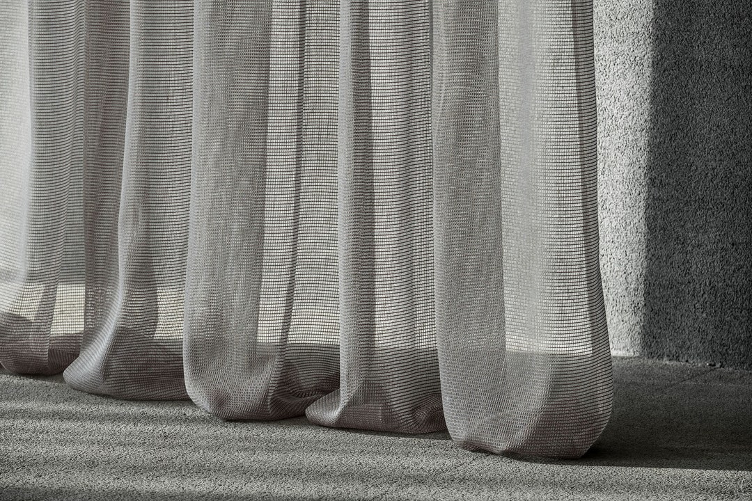 Knitted Acrylic Linen Curtain Fabricdouble Height 300cm - Etsy
