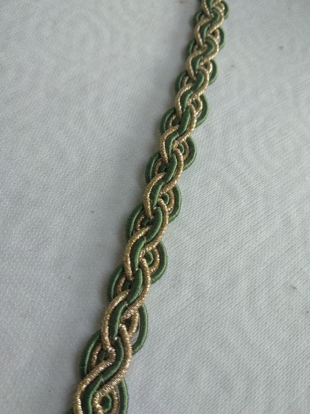 Gold Green Gimp Braid Trim/1 Cm Thick Upholstery Braid Gimp Trimming - Etsy