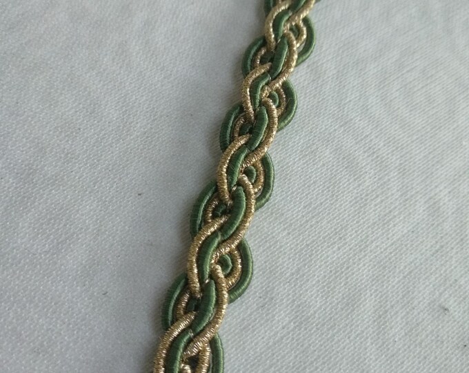 Gold Green Gimp Braid Trim/1 Cm Thick Upholstery Braid Gimp - Etsy