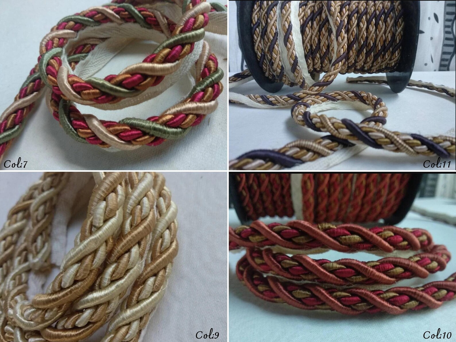Triple Braided Upholstery Piping Cord 10mm | Multi Color Decorative ...