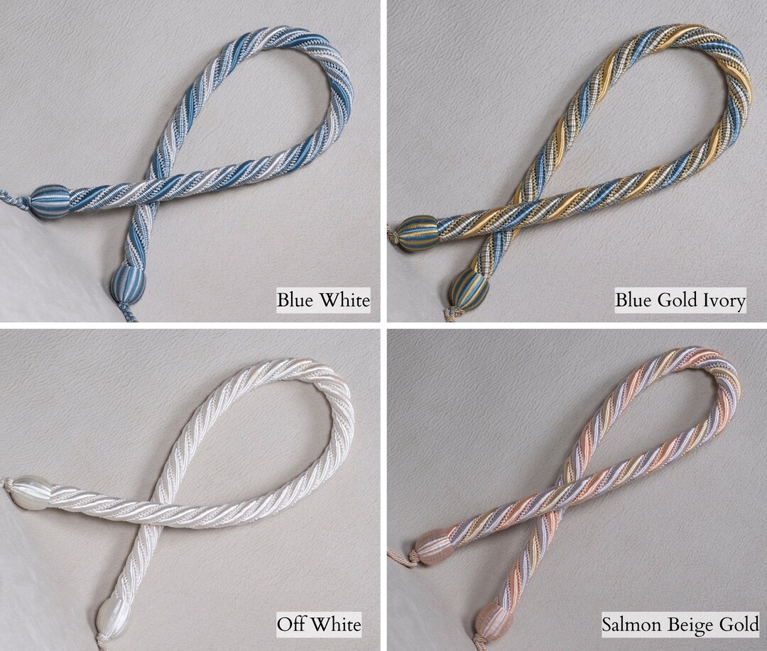 Elegant Rayon Twisted Rope Curtain Tiebacks | 80cm-31" Rayon Silky ...