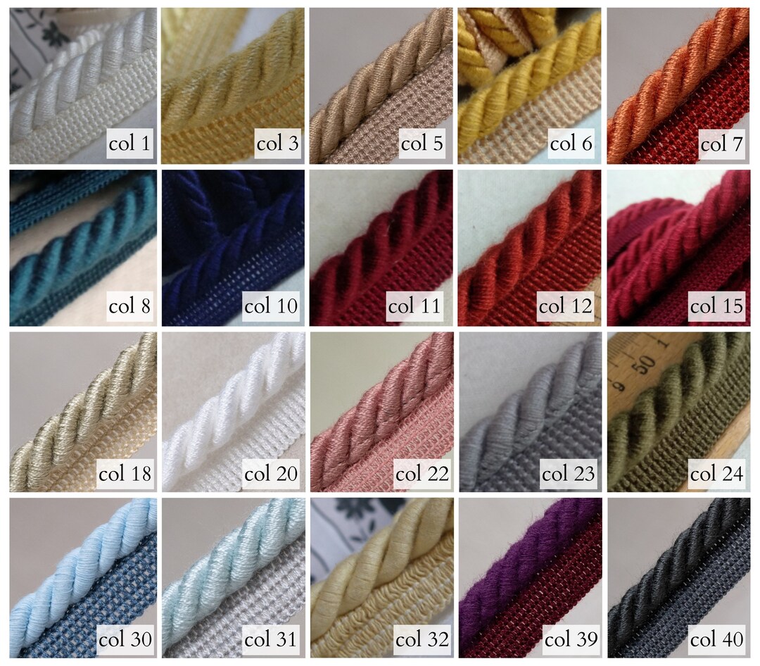 40 Colors Piping Cord| 10mm or 6mm Relax Flanged Piping Cord |soft ...