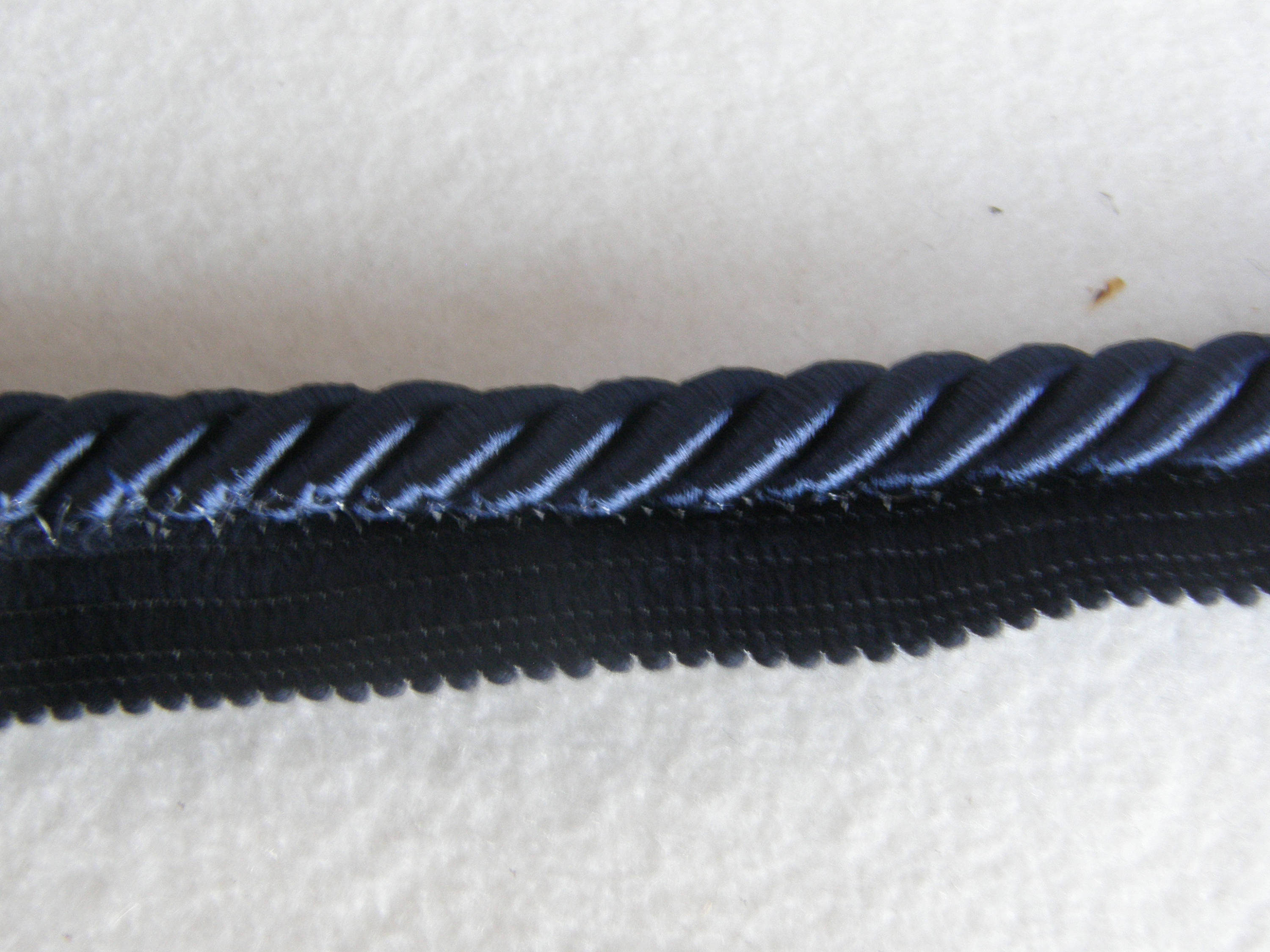 Blue Navy Flanged Piping Cord Fringe Trimmings | 10mm - 0.39 inches