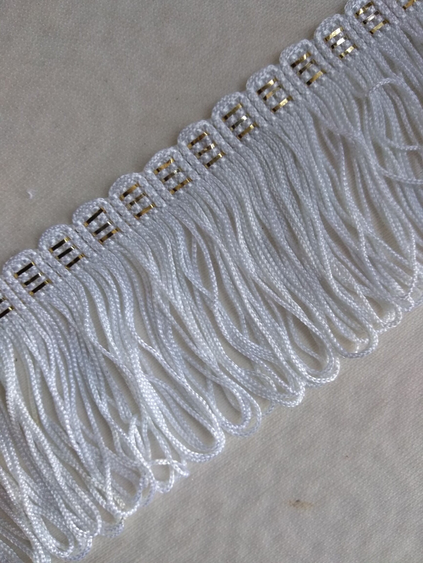 White Gold Chainette Fringe Trim/5cm-2inch Height Drapery - Etsy