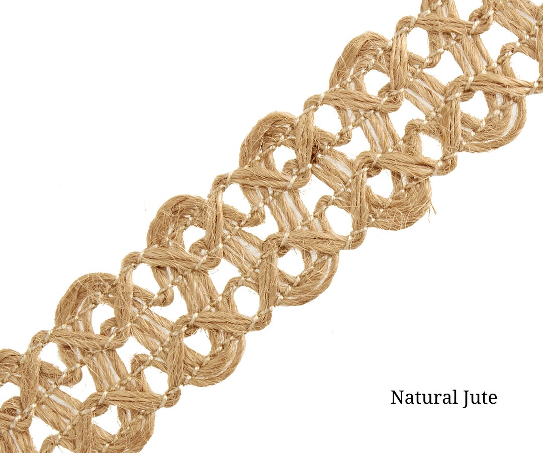 Natural Jute Linen Lace Ribbon Braid Gimp Trim | 2 Cm- 0.78 Inches ...