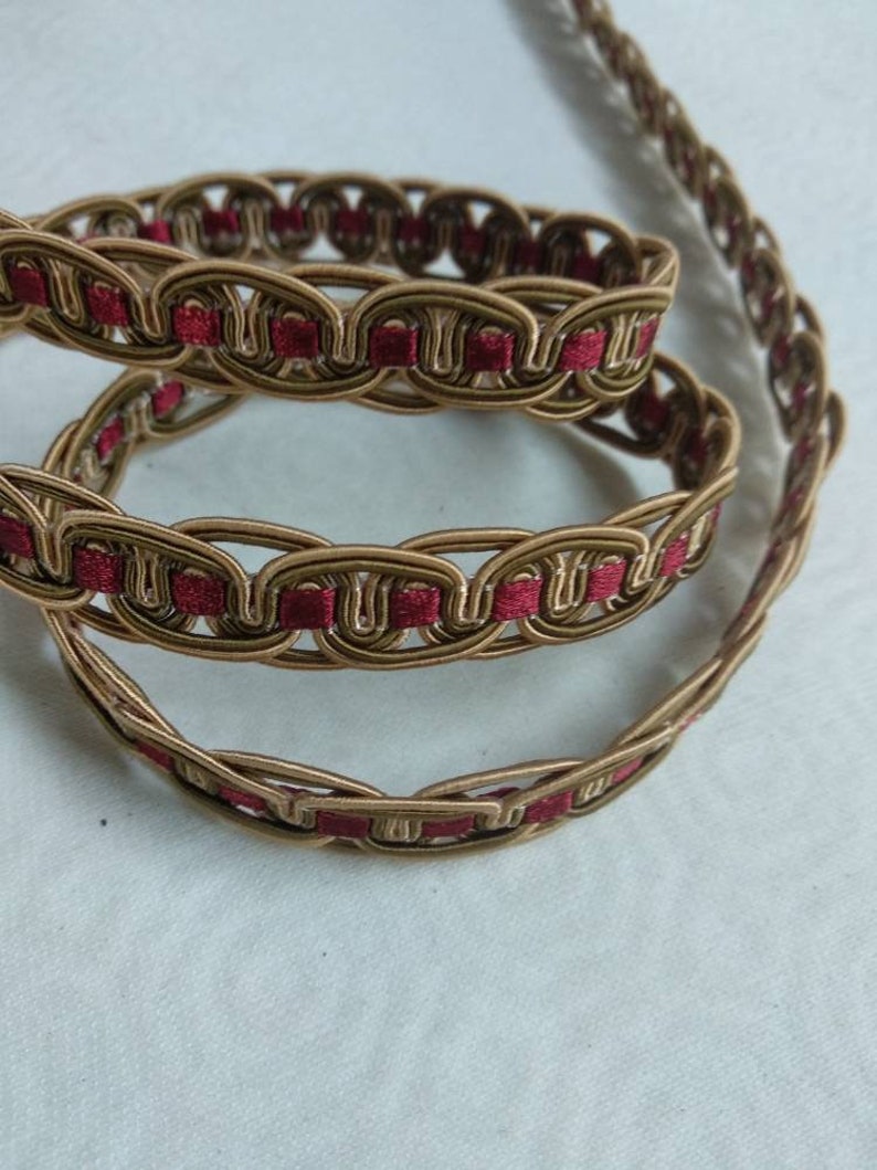 Red Gold Slim Braid Fringe Trims Braid Trimming Upholstery 1.5cm Gimp ...