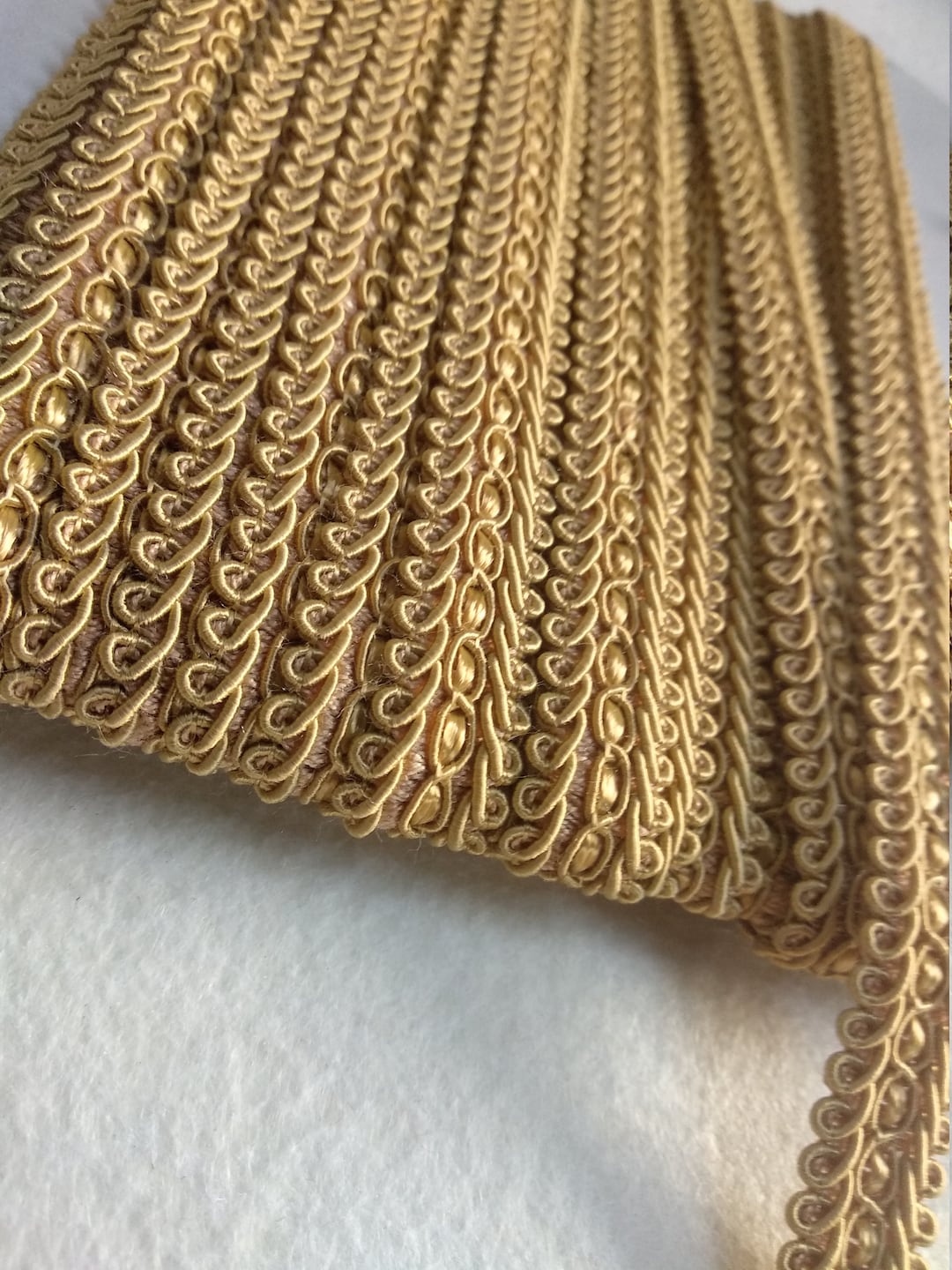 Yellow Gold Braid Fringe Trims 1.8cm - 0.71 Inches Gimp Braid ...