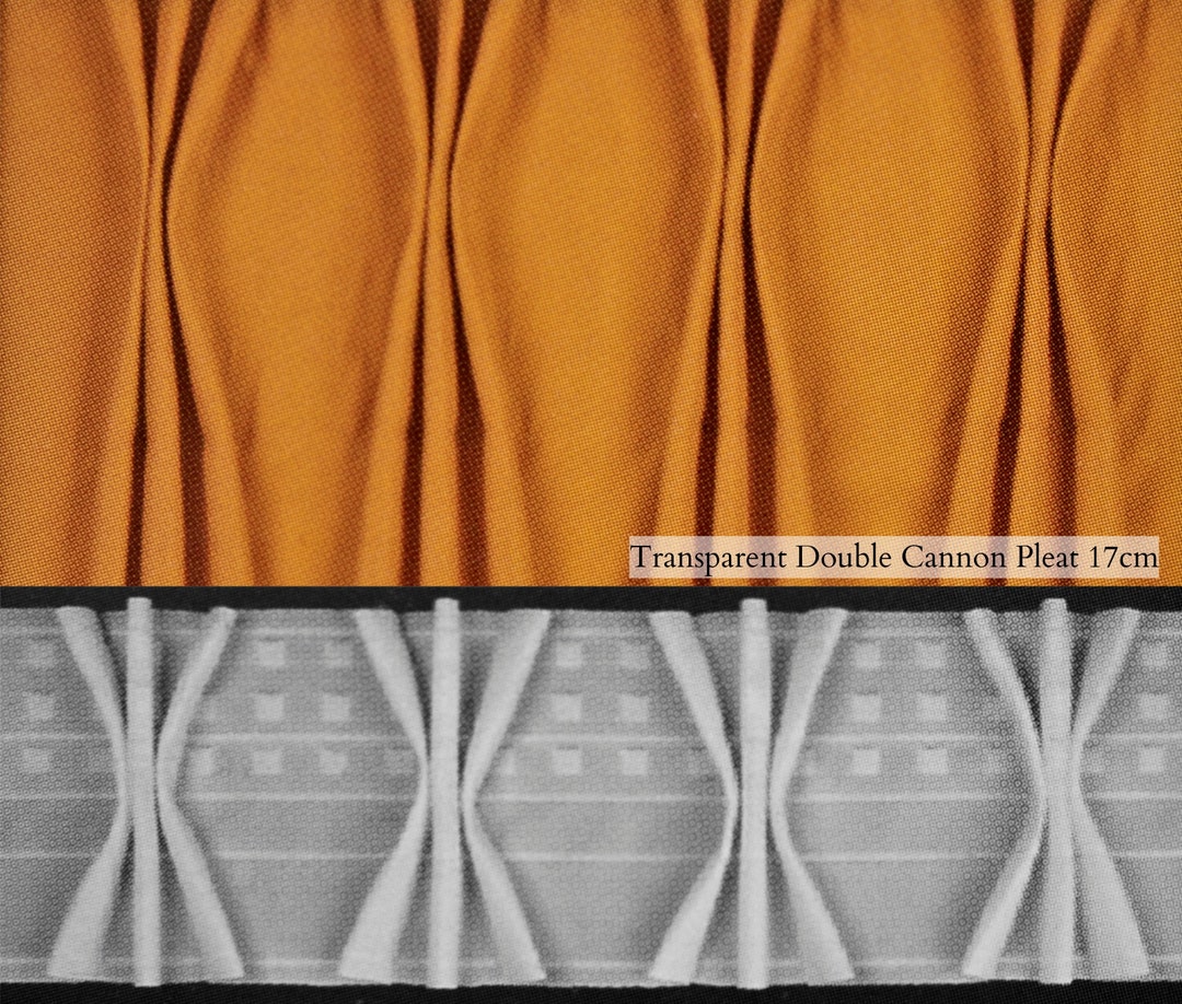 Transparent Double Cannon Pleated Curtain Tape17cm6.7 Width Pinch Pleat ...