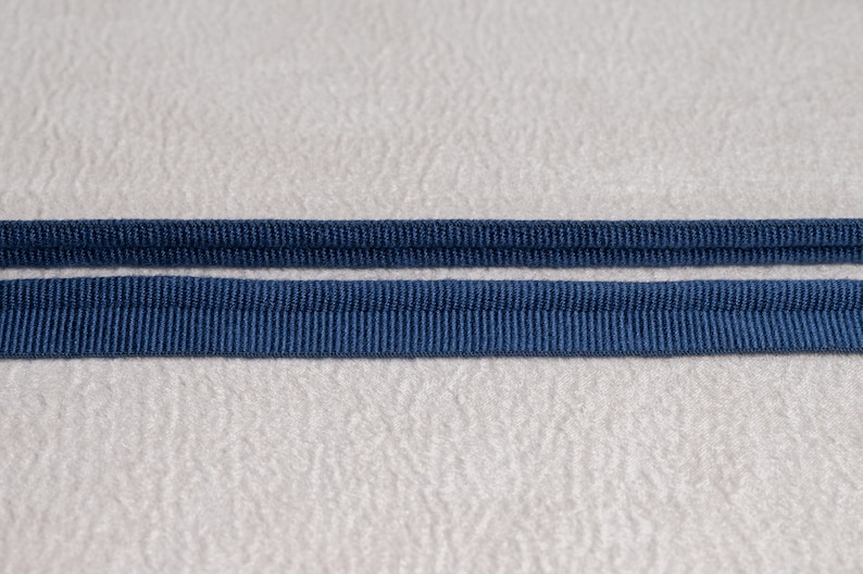 Navy Blue Double Grosgrain Cotton Piping Cord |10mm-0.39" Double Gimp ...