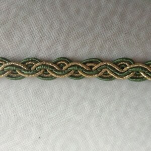 Gold Green Gimp Braid Trim/1 Cm Thick Upholstery Braid Gimp Trimming - Etsy