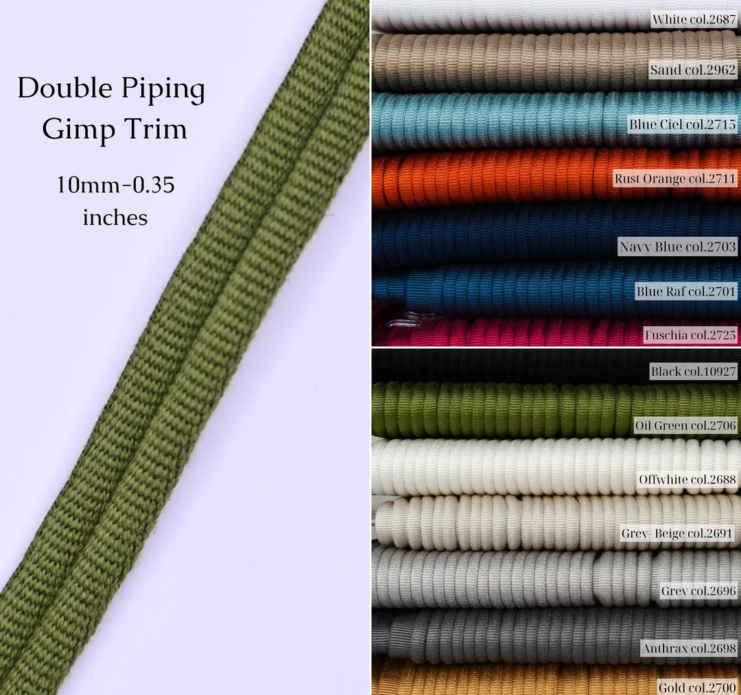 10mm-0.39" Double Piping Cord|18 Colors Double Welting Braid| Double ...
