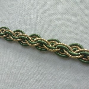 Gold Green Gimp Braid Trim/1 Cm Thick Upholstery Braid Gimp Trimming - Etsy
