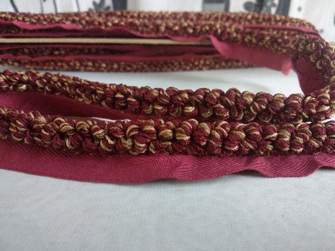 10mm-0.39 Red Beige Curled Cord Trim Rich Flanged Piping Upholstery ...
