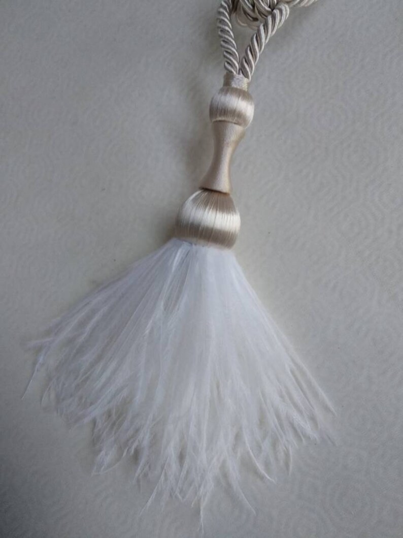 Ivory Feather Tieback Holdback With Feather for Curtains and - Etsy