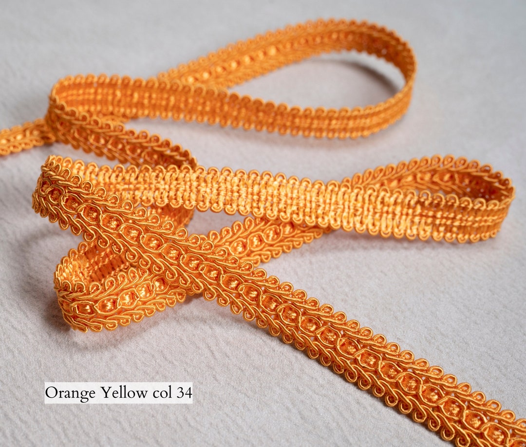 Orange Yellow Braid Fringe Trim | 1.8cm - 0.71" Gimp Braid Upholstery ...