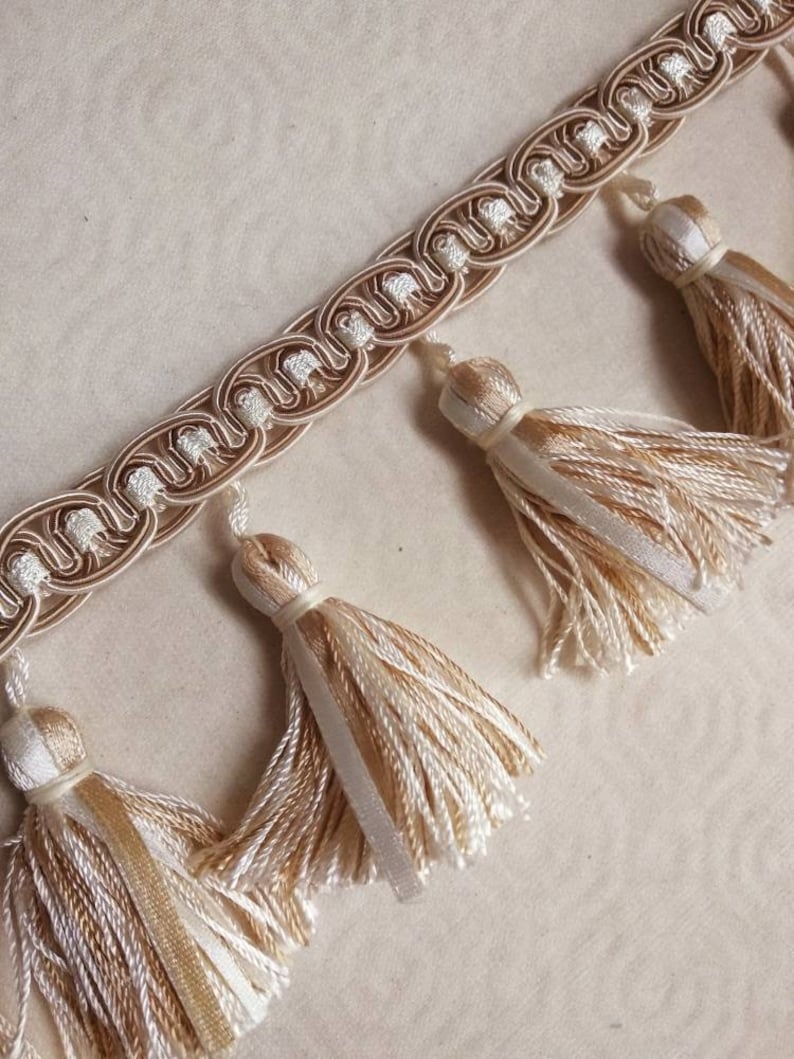 Ivory Beige Tassel Fringe Trim |7 Cm - 2.76 Inches Height|tassel ...