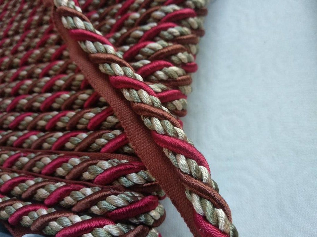 9mm-0.35" Flanged Piping Cord| Brown Red Green Ivory Upholstery Trim by ...
