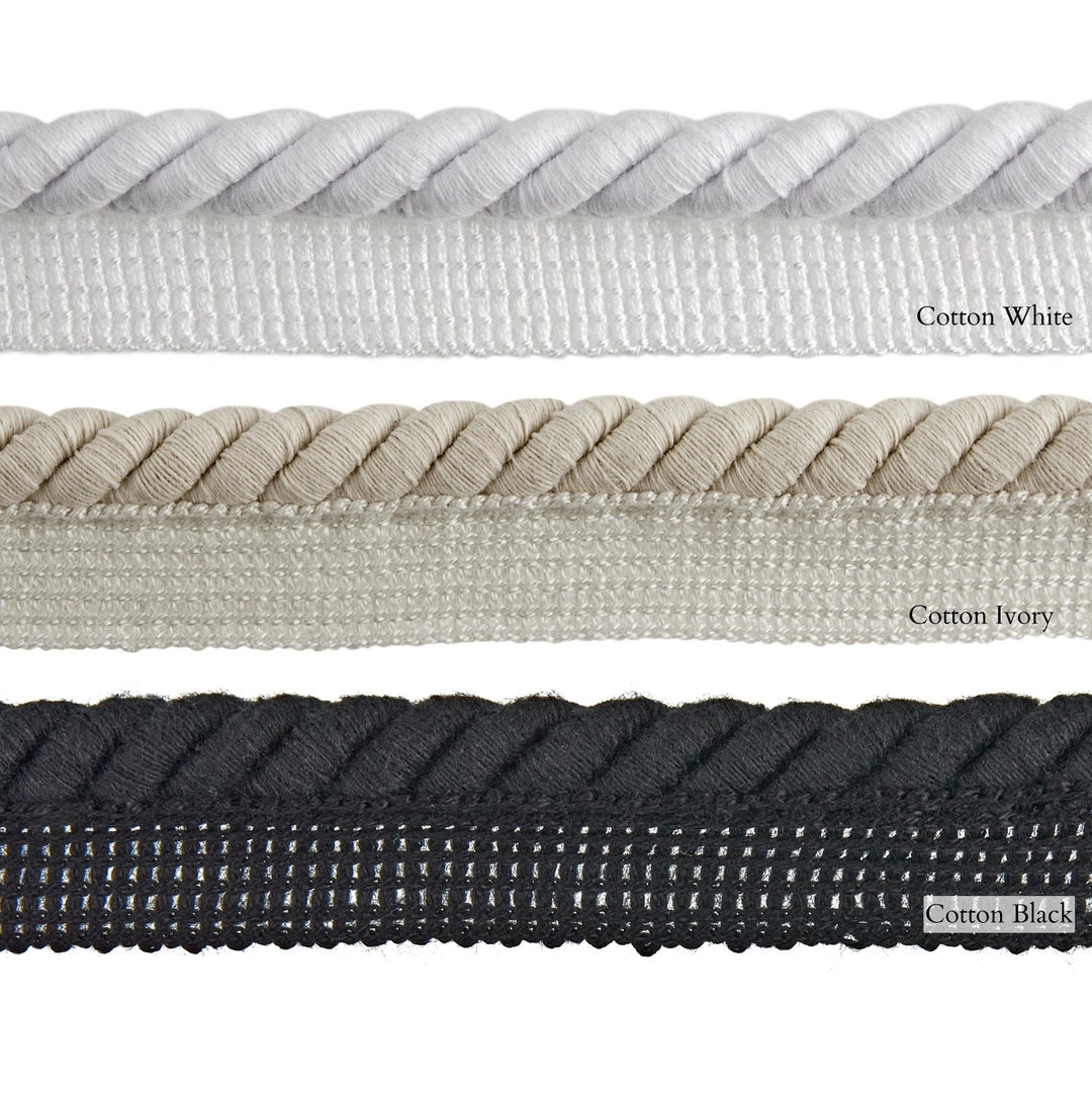 10mm or 6mm 100% Cotton Piping Cord Trim| 4 Colors Upholstery Cord With ...