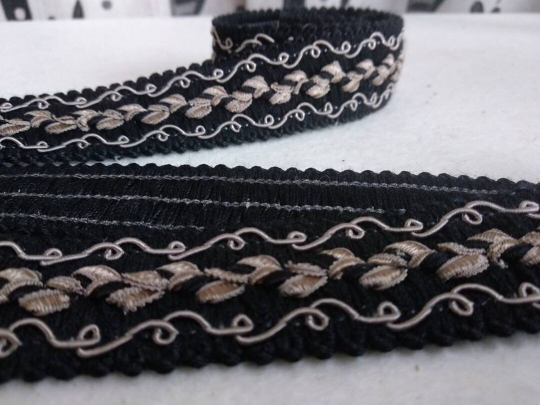 Black Grey Gimp Braided Fringe Trimmings/3 Cm Wide Gimp Braid ...