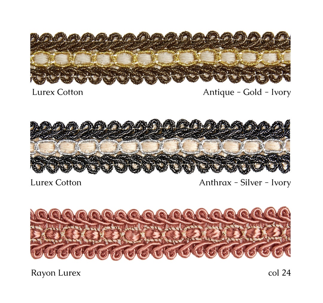 1.8cm-0.71" Metallic Lurex Fiber Braid Fringe Trims|upholstery Trim ...