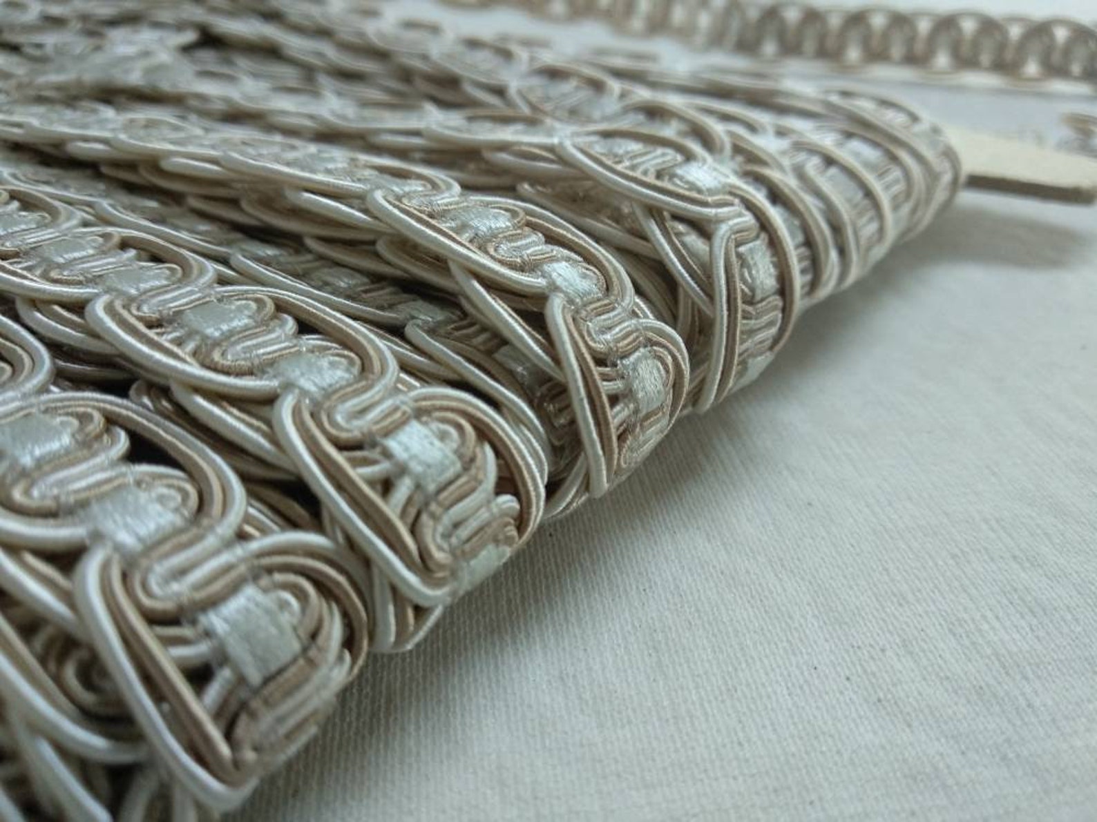 Ivory Beige Slim Braid Fringe Trims Braid Trimming Upholstery | Etsy