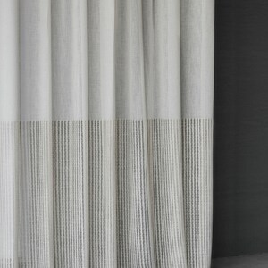 Two Tone Stripes Thin Curtain Panel-semi-transparent /5 Colors Curtain ...