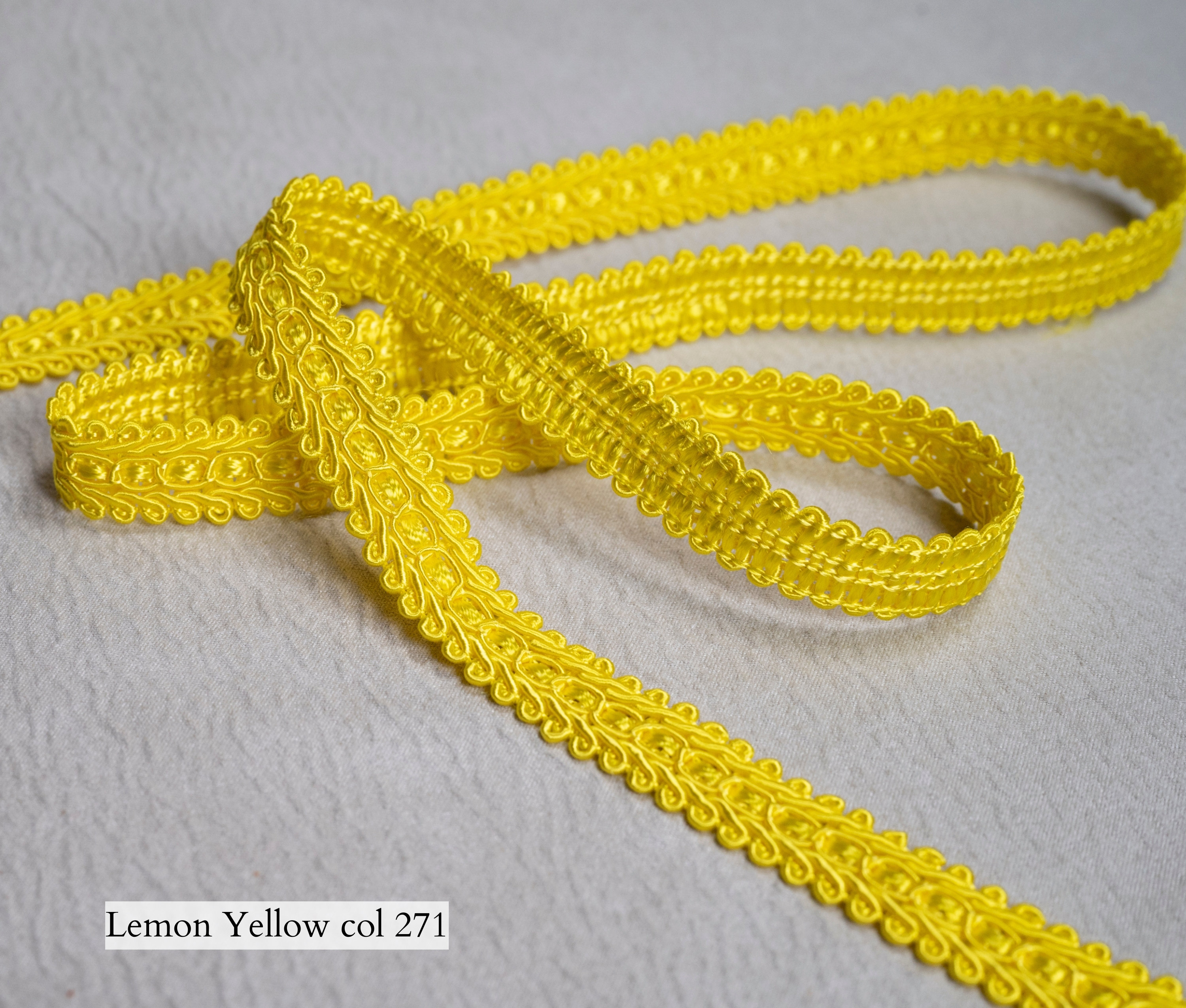 Lemon Yellow Braid Fringe Trims|1.8cm - 0.71" Gimp Braid Upholstery ...