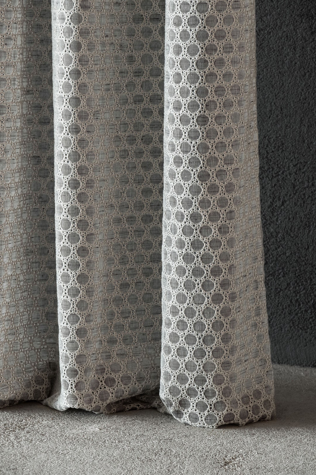 Modern Geometrical Circles Curtain Fabric.double Height 300cm 118inches ...