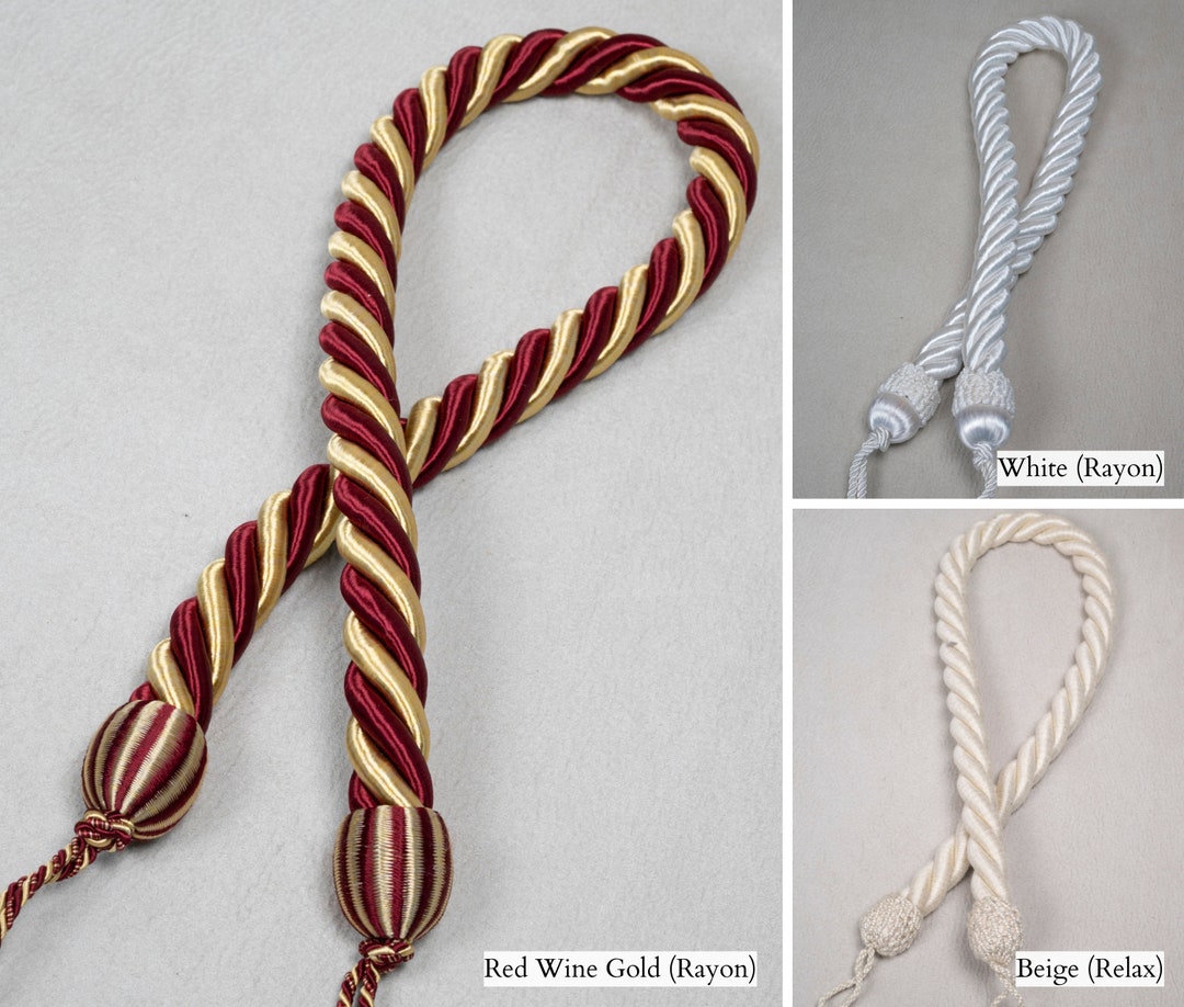 Luxury Twisted Ropes Curtain Tiebacks | 80cm-31.4" Rayon & Relax ...