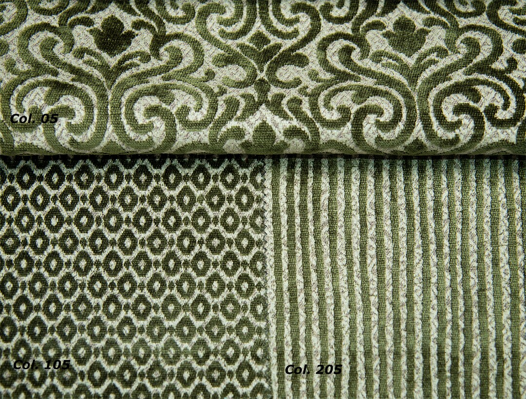 Velvet Green Classic Chenille Upholstery Fabric|140 Cm - 55 Inches ...