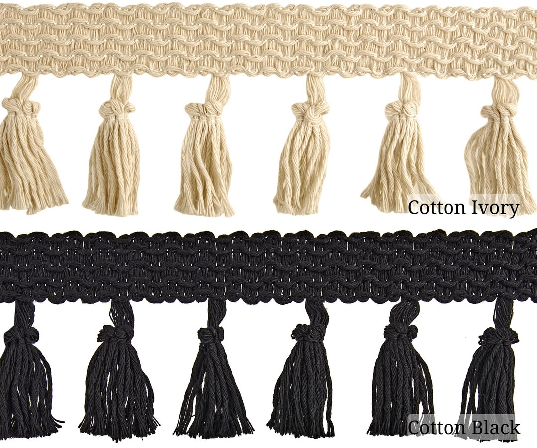 100% Cotton Tassel Trim Fringe | 6.5 Cm - 2.26 Inch Wide Tassel Fringe ...