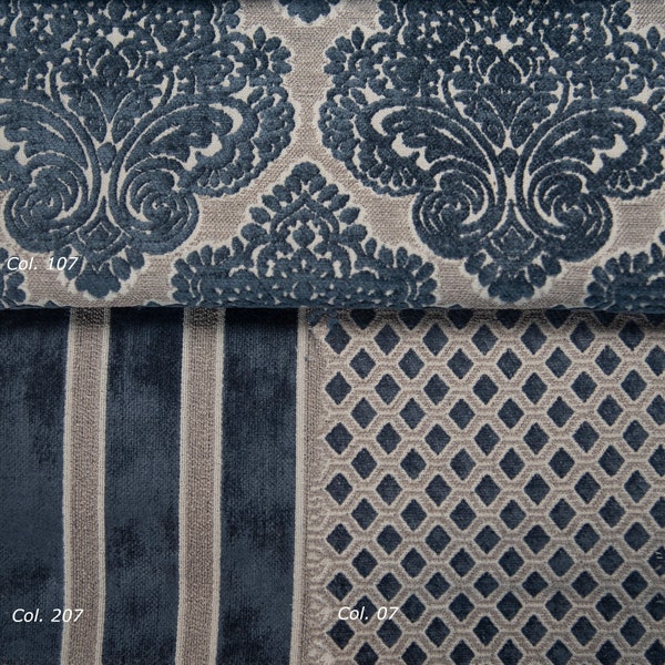 Blue Upholstery Fabric - Etsy