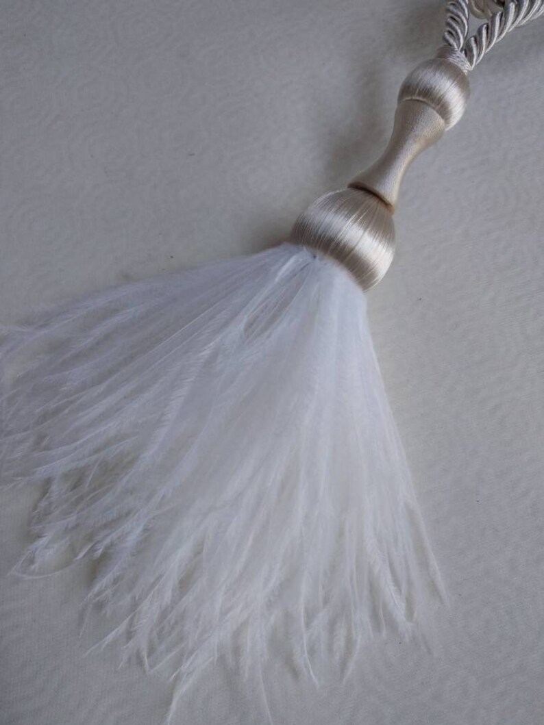 Ivory Feather Tieback Holdback With Feather for Curtains and - Etsy