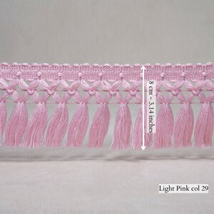 Light Pink Braid Tassel Fringe Trim| 8cm-3.15" Wide Lace Ribbon Trim ...