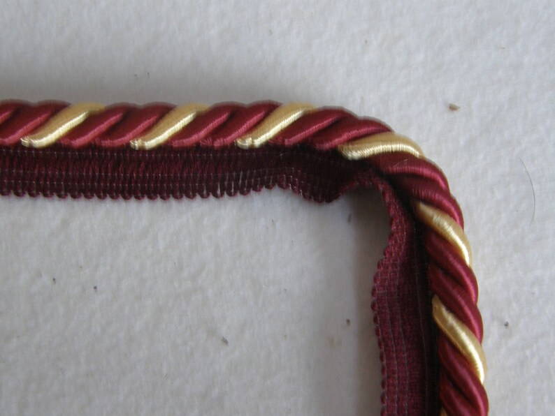 Red Wine Gold Rayon Flanged Piping Cord Fringe Trimmings - Etsy UK