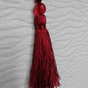 Red Wine Mini Tassel With Beads | 9cm-3.54 Inches Height With Loop ...
