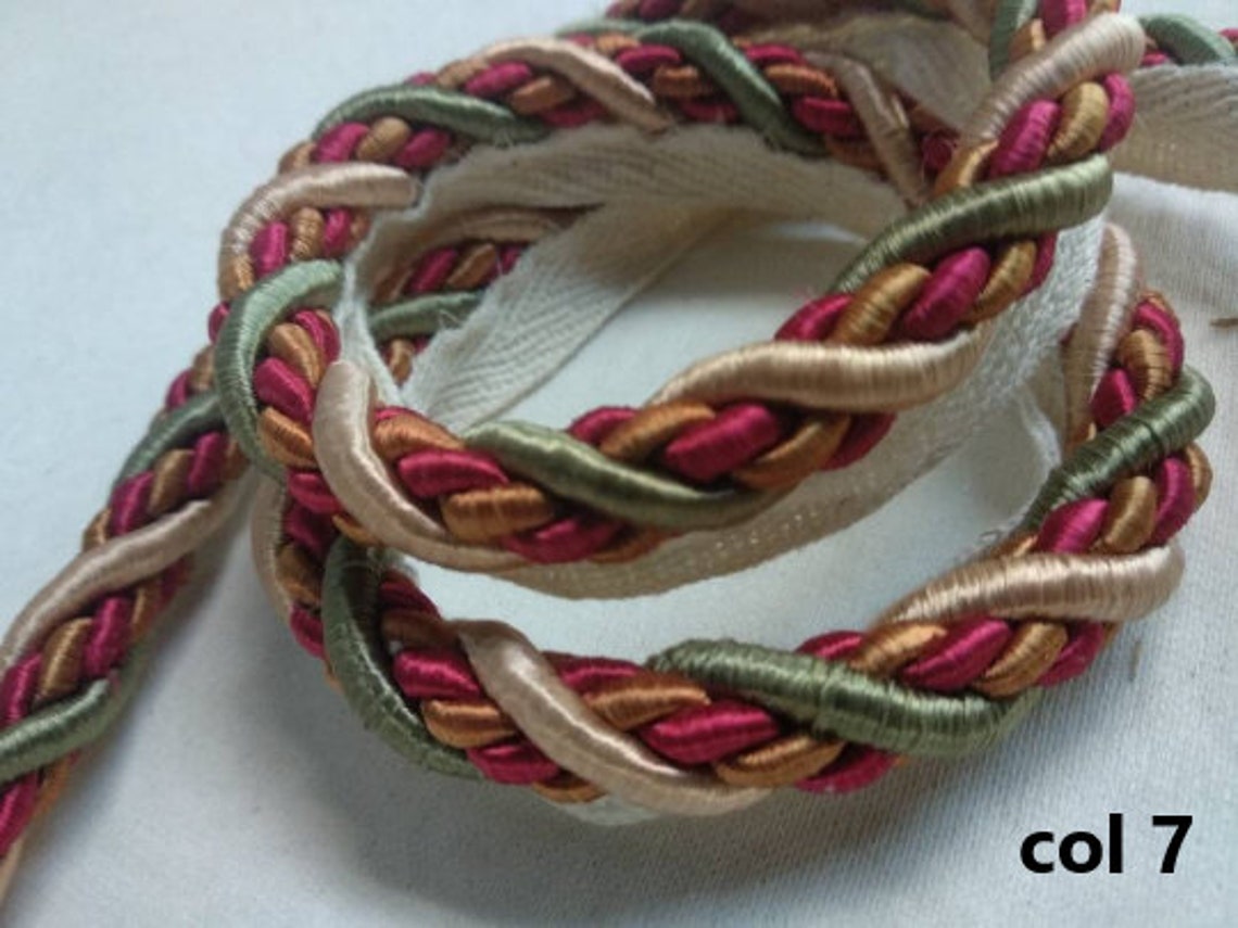Triple Braided Upholstery Piping Cord 10mm | Multi Color Decorative ...