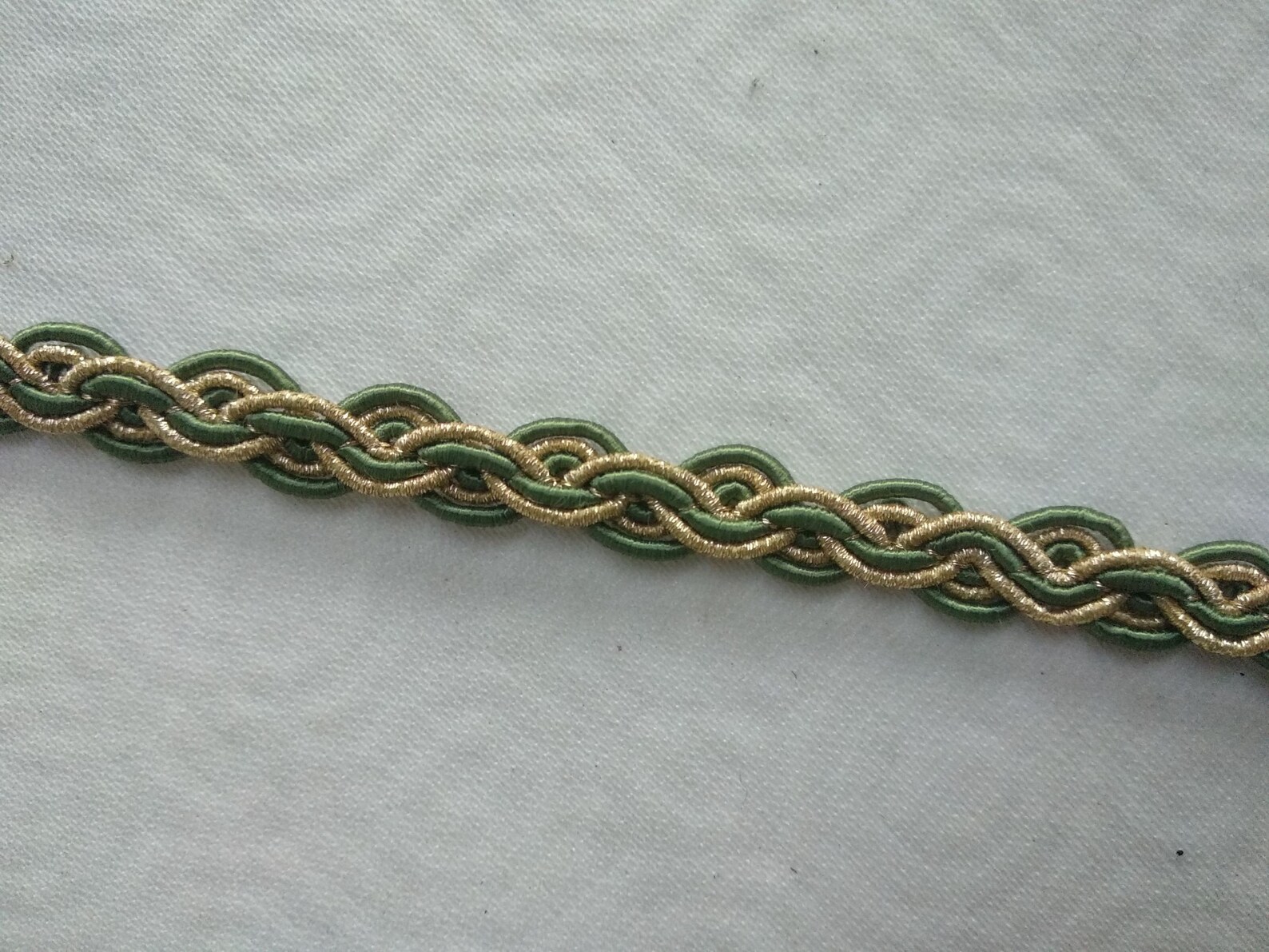 Gold Green gimp braid trim/1 cm thick upholstery braid gimp | Etsy