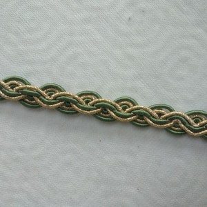 Gold Green Gimp Braid Trim/1 Cm Thick Upholstery Braid Gimp Trimming - Etsy