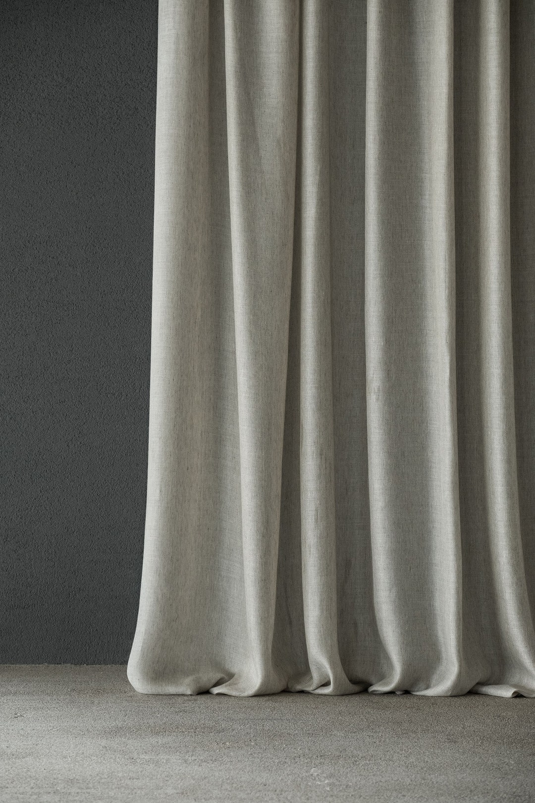 Plain Neutral Color Linen Curtain Fabricdouble Height 310cm - Etsy