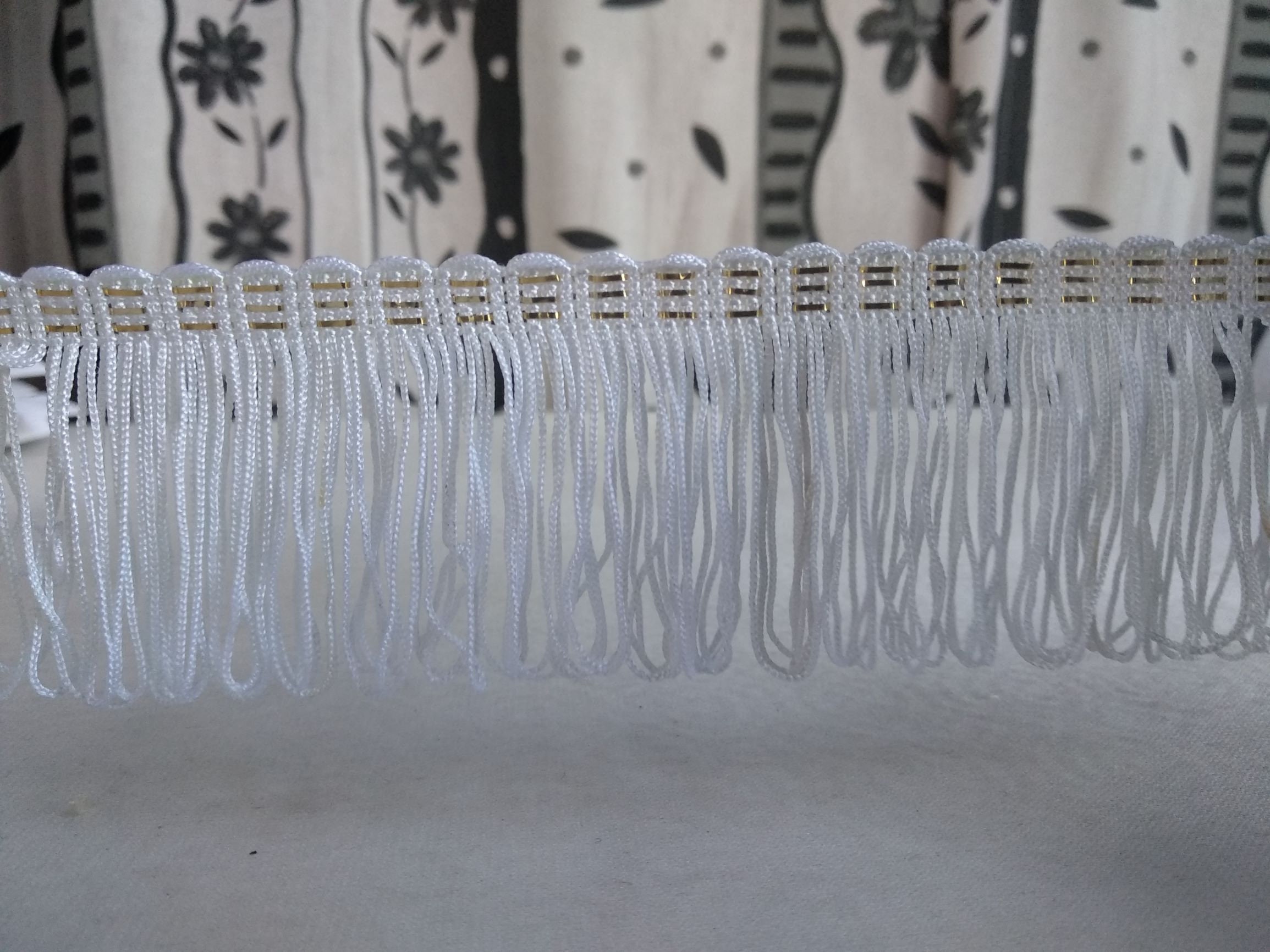 White Gold Chainette Fringe Trim/5cm-2inch Height Drapery - Etsy